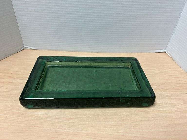 Heavy Green Glass Tray - Auction Ohio