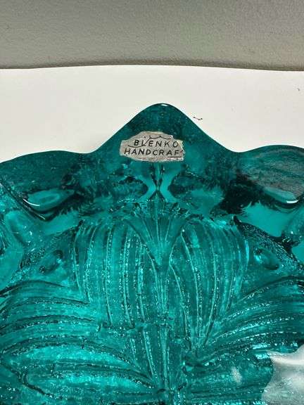 Blenko Teal Ashtray - Auction Ohio