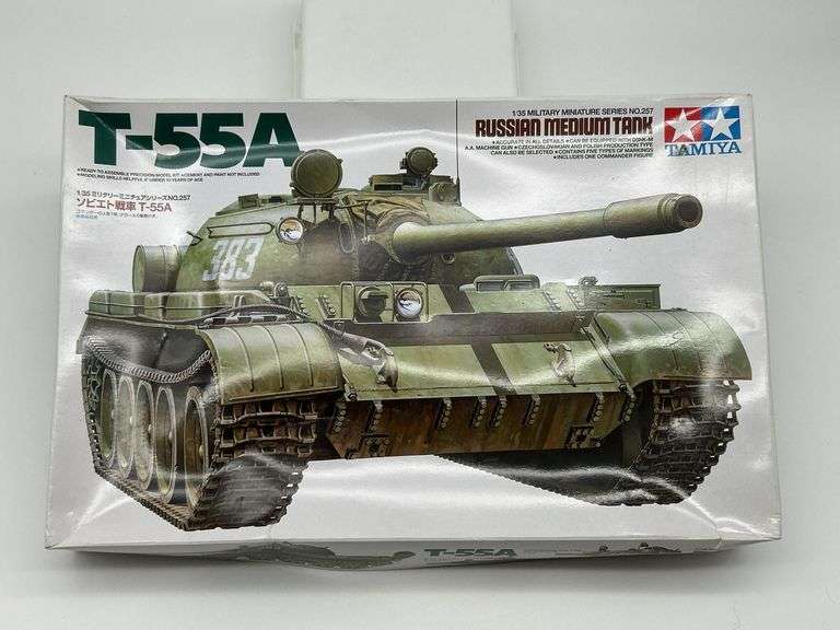 Tamiya 1/35 Scale T-55A Russian Medium Tank Model Kit - Auction Ohio