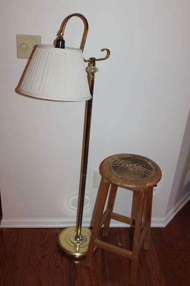 Brass Floor Lamp & Washburn Stool - Auction Ohio