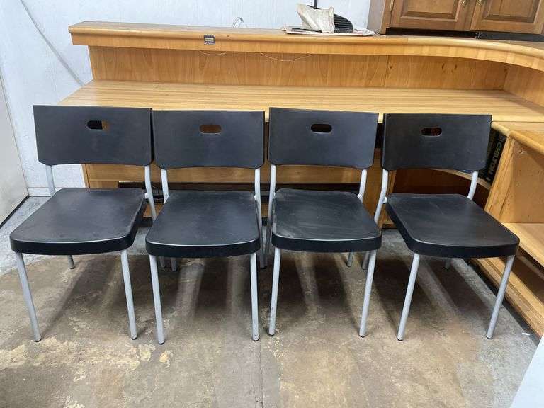 4 Stacking Chairs - IKEA Herman Model 18557 - Auction Ohio
