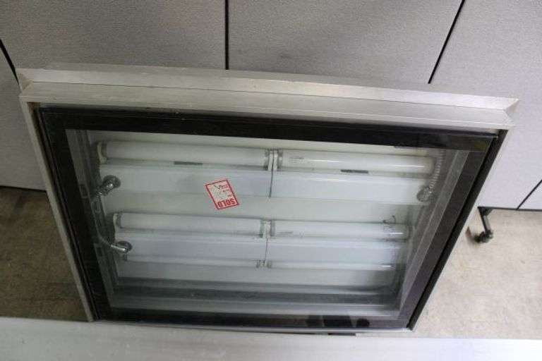 Two Glass-Front Fluorescent Light Fixtures in Metal Frames - Auction Ohio