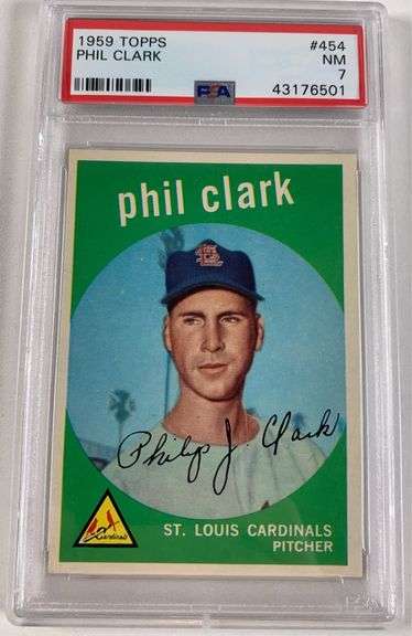 1959 Topps #454 Phil Clark PSA 7 Near Mint - Auction Ohio
