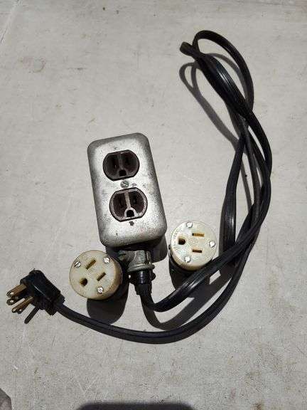Two 15 Amp 125 Volt Female Plug Ends And Homemade Extension Cord W/2X3 ...