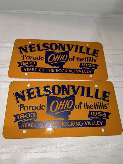 Nelsonville License Plate - Auction Ohio