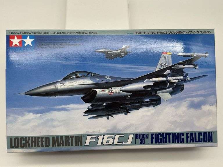 Tamiya 1/48 Scale F-16CJ Block 50 Fighting Falcon Aircraft Model Kit - Auction Ohio