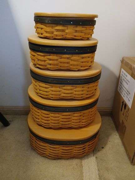 Stack of Longaberger Baskets - Auction Ohio