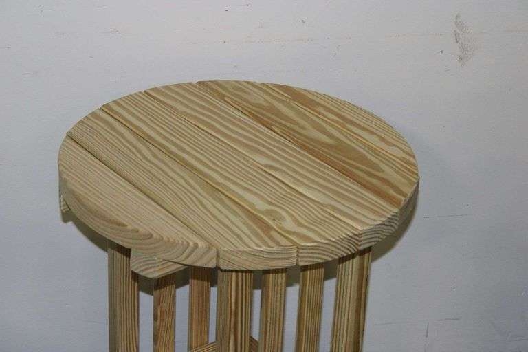 New Amish Built Slatted Side Table - Auction Ohio