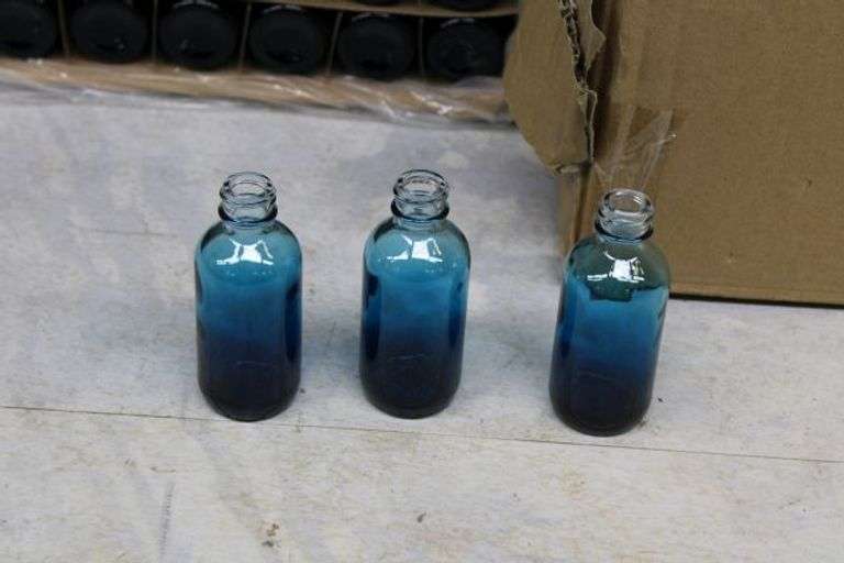 Lot of 288 Boston Round 59.15ml Flint Glass Bottles with Blue Gradation ...