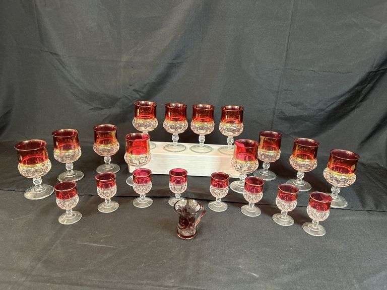 Ruby Flash Stemware Auction Ohio