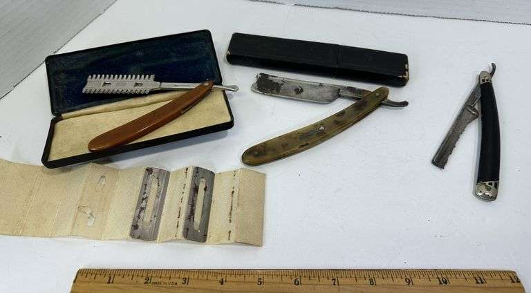 Antique Straight Razors Lot Durham Duplex - Auction Ohio