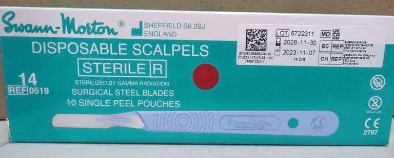 (60) Swann-Morton Sterile Disposable Scalpels 6 Boxes - Auction Ohio