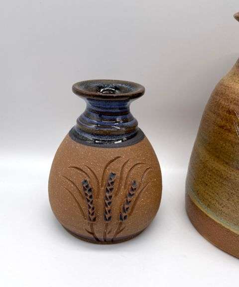 Vintage Signed Pottery Vase & Pitcher - Auction Ohio