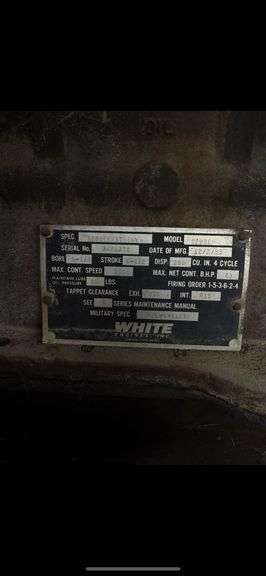 White Engines D298ER Generator (Marango) - Auction Ohio
