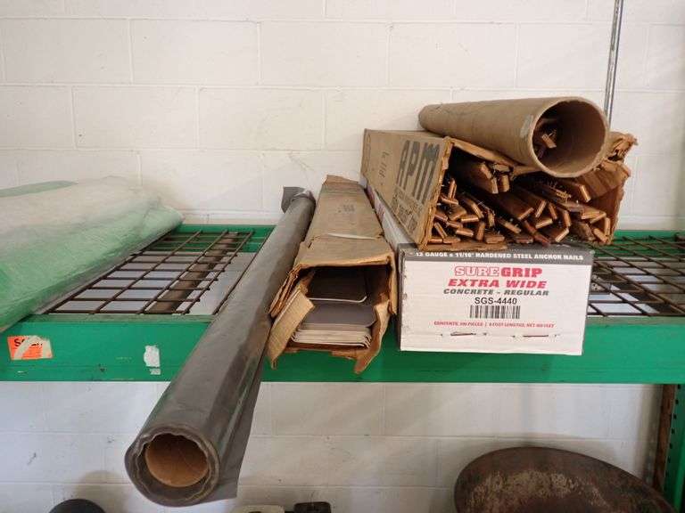 2 BOXES OF CARPET TACK STRIPS - 1/2BOX OF WALL BASE - ROLL OF WRAP ...