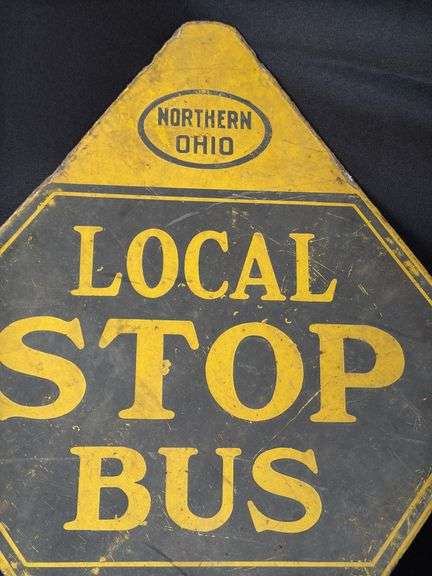 N.O.P. & L Local Bus Stop Sign - Auction Ohio