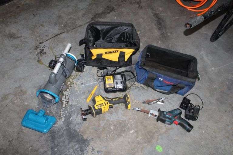 Set of Bosch and DeWALT Reciprocating Saws with Accessories, and ...