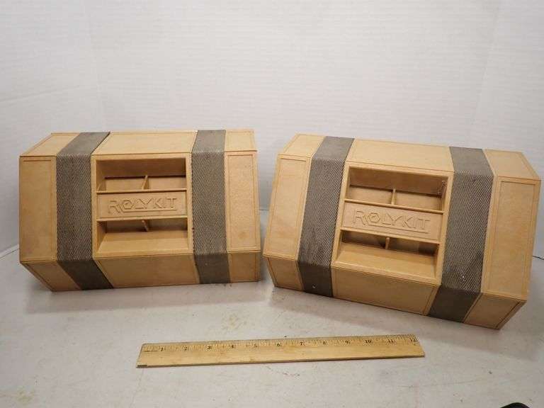 TWO Original ROLYKIT Made in Holland Roll Out Toolbox Tackle Box Craft ...