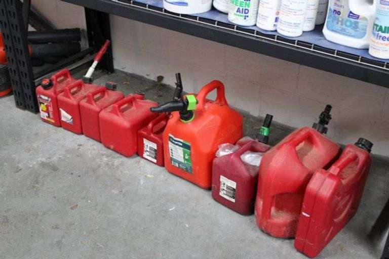 Assorted Plastic Gasoline Containers with Spouts - Auction Ohio