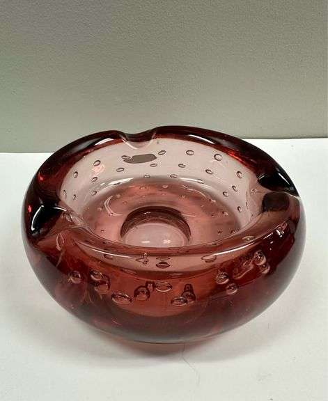 Blenko Rose/Pink Ashtray - Auction Ohio