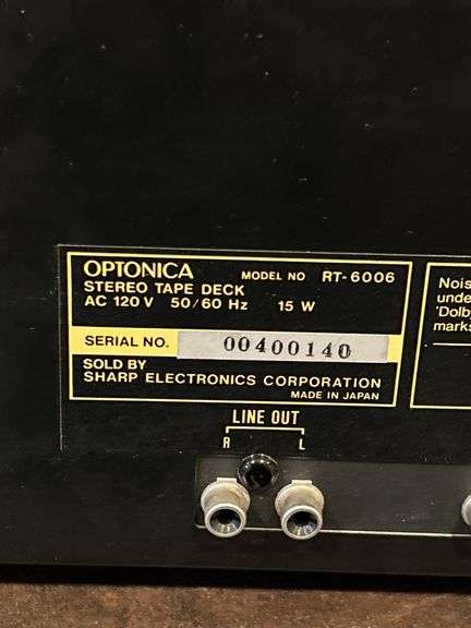 Optonica RT-6006 Stereo Cassette Deck - Auction Ohio