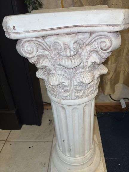 Plaster Corinthian Column Plant Stand - Auction Ohio