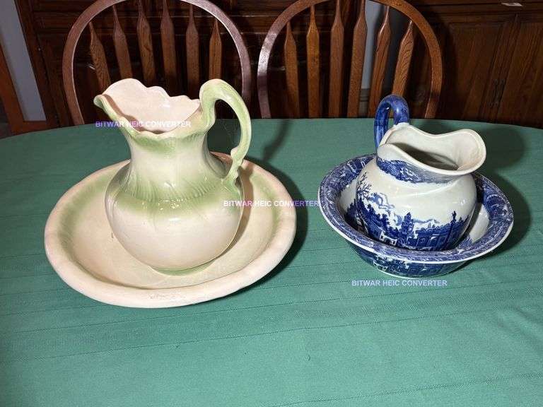 Two Pitchers and Bowls - Auction Ohio
