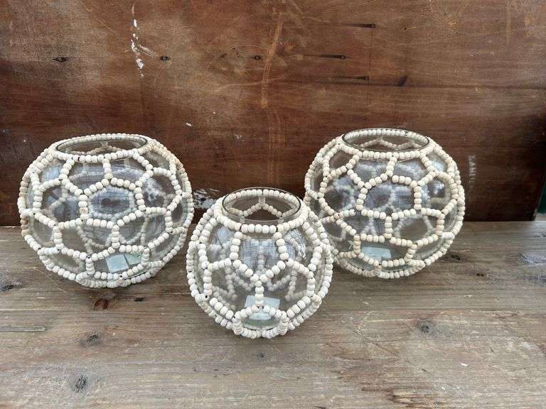 Bead Net Candle Holder - Auction Ohio