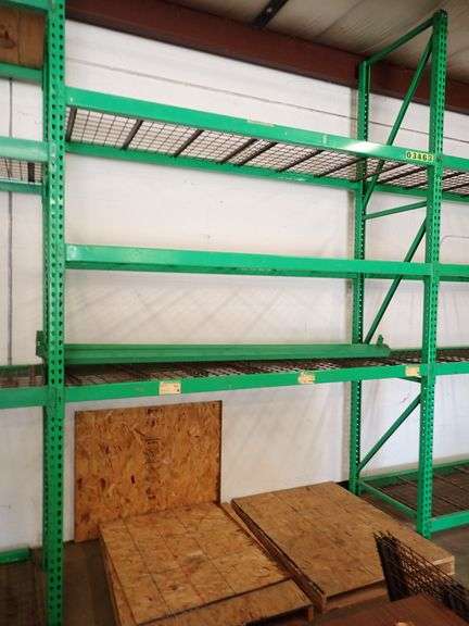 INDUSTRIAL PALLET RACKING 2 UPRIGHTS 8 BEAMS 8 WIRE SHELVES - Auction Ohio