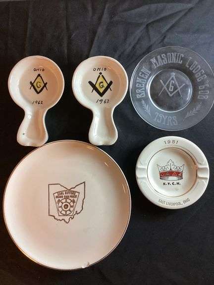 Vintage Masonic & Ohio Collectible Plates & Ashtrays (1962, 1951, East ...