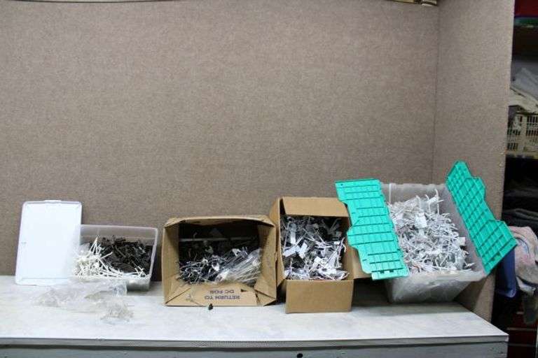 Assorted Display Hook and Fastener Hardware in Boxes and Bins - Auction ...