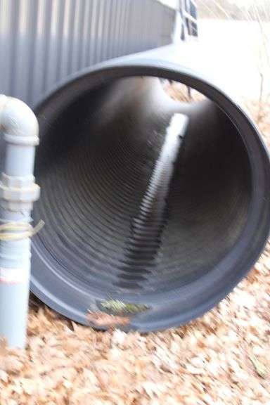 Large Black Plastic Corrugated Drainage Pipe - Auction Ohio