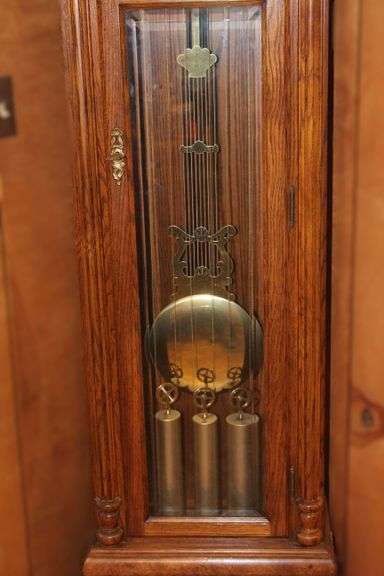 Beautiful Pearl Grandfather Clock with key - Auction Ohio