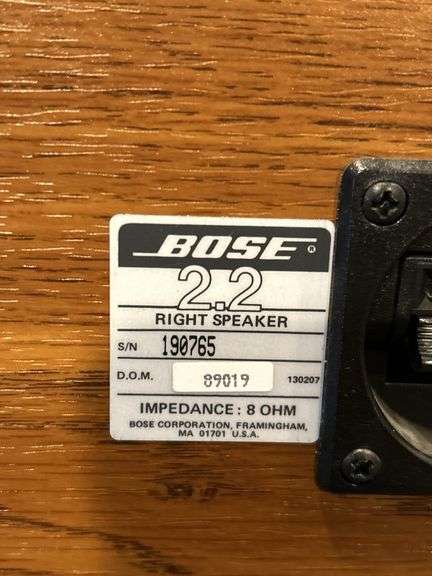 Bose 2.2 Series Right & Left Speakers - Auction Ohio