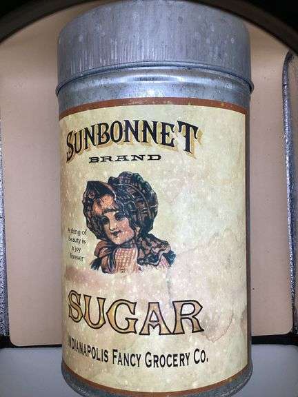 Vintage-Style Sunbonnet Brand Sugar Tin Replica – Rustic Farmhouse ...
