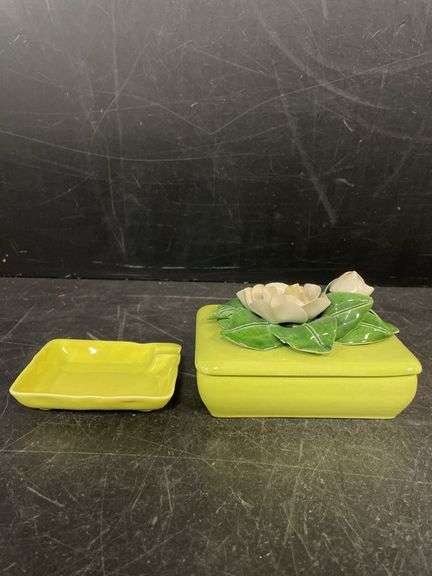 Porcelain Cigarette Box & Ashtray Set - Auction Ohio