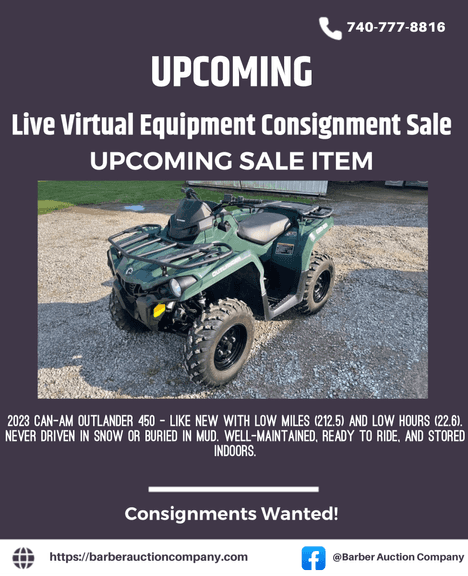 Live Virtual Equipment Consignment Sale - Auction Ohio