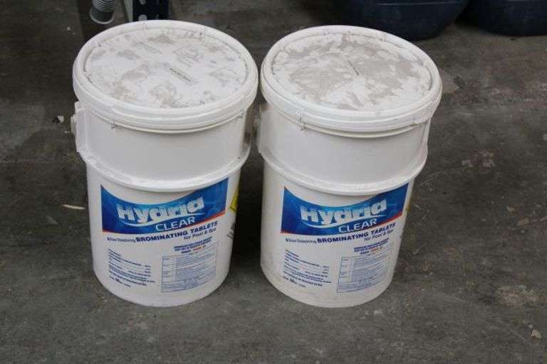 Two 50-Pound Buckets of Hydra Clear Brominating Tablets for Pool & Spa ...