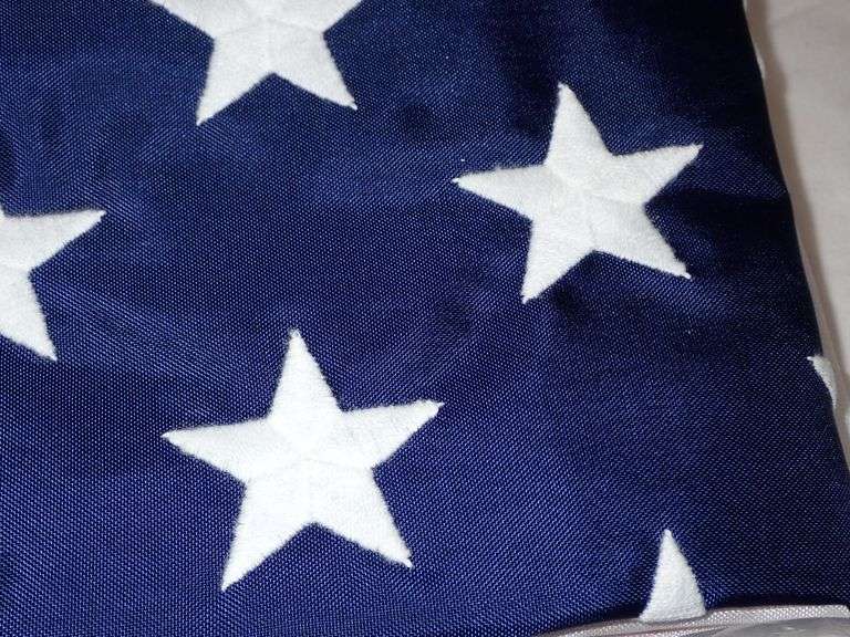 Amvets 3x5' American flag with stitched stars - New in pkg. - Auction Ohio