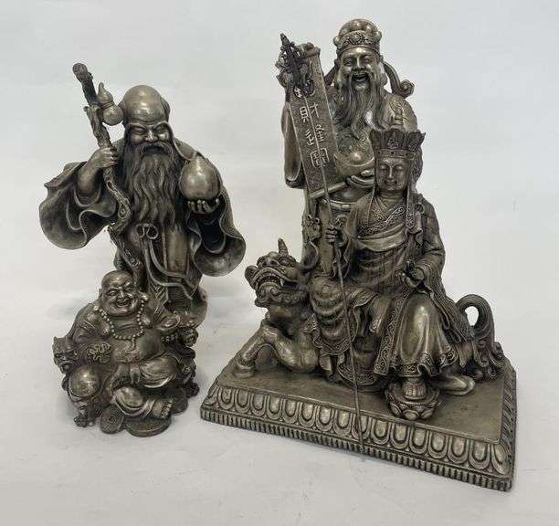 FOUR SILVER METAL STATUES. - Auction Ohio