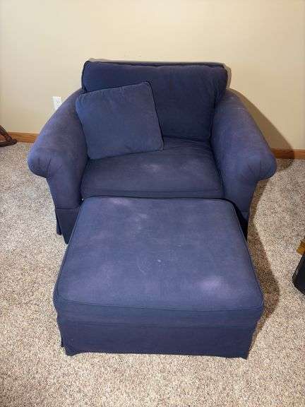 Over Stuffed Chair with Ottoman - Auction Ohio