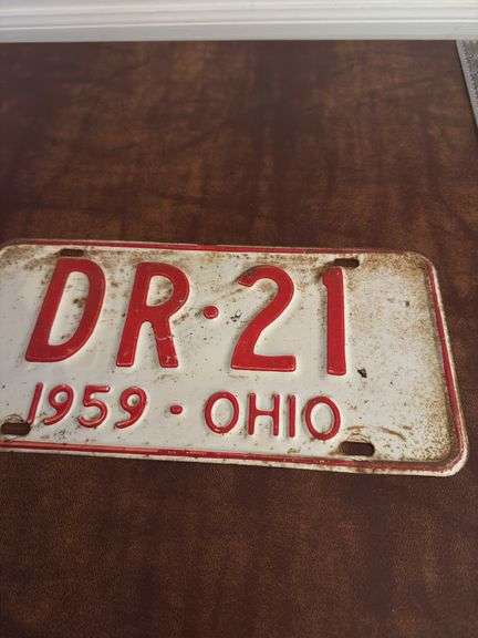 1959 Ohios License Plate - Auction Ohio