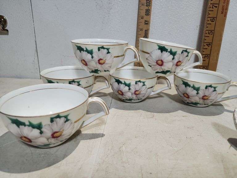 6 Kent China Occupied Japan Tropical Tea Cups - Auction Ohio