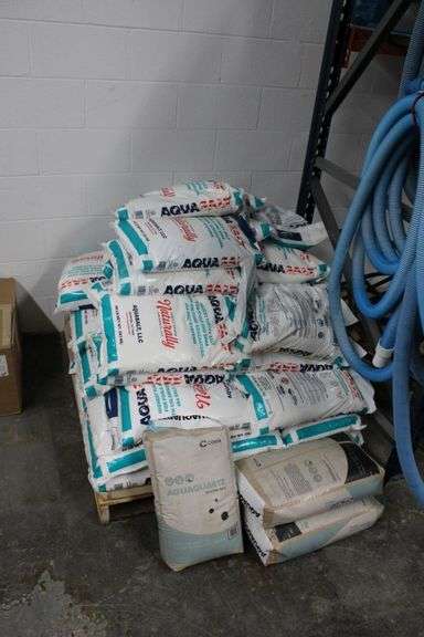 Pallet of AquaSalt Pool Salt and Covia AquaQuartz Pool Filter Sand ...