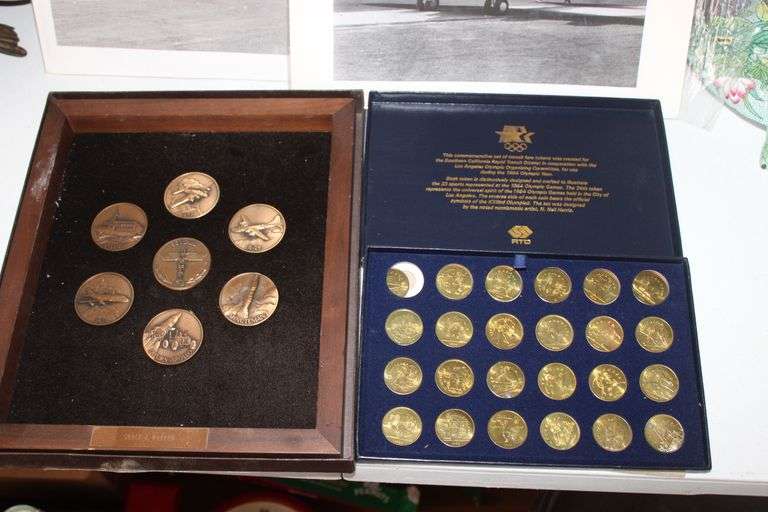 1984 Commemorative Olympic Transit Tokens & U.S. Aeronautics Medals ...