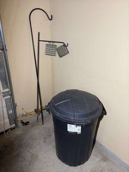 Shepherds Hooks and Garbage Can - Auction Ohio