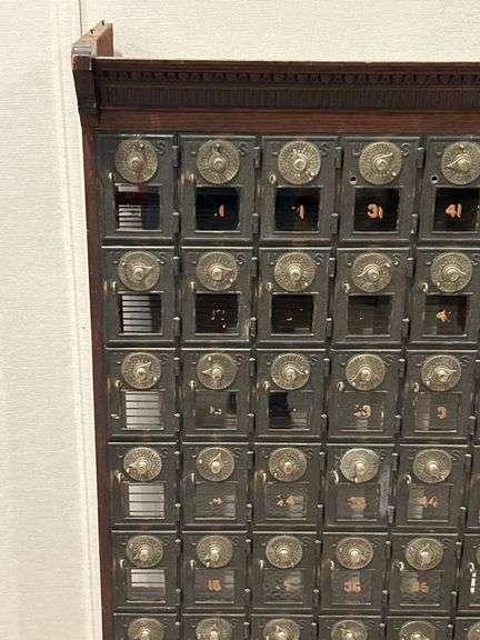 Vintage Post Office Mailbox Cabinet with 50 Boxes - Auction Ohio