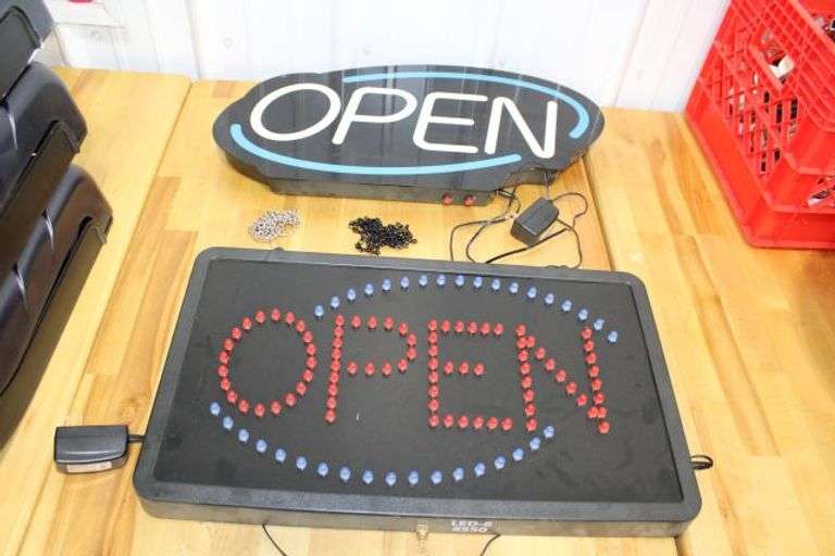 Set of Two LED Open Signs - Auction Ohio