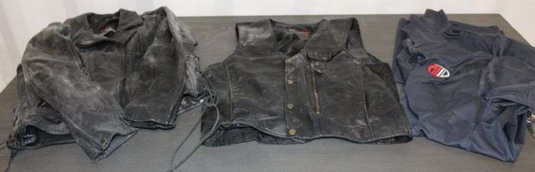Texport Leatcher Jacket, Everett Leather Vest and 3 Polo Shirts ...