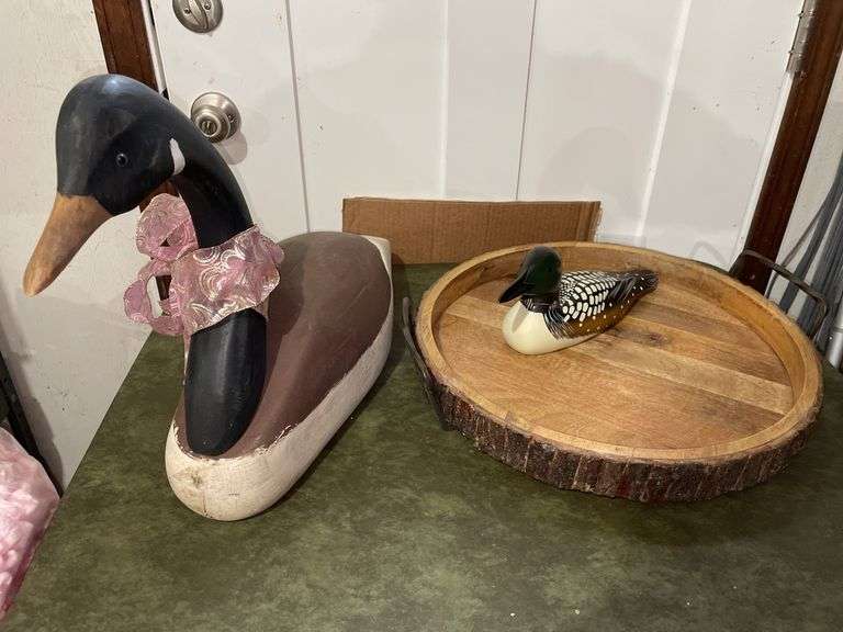 Carved Loon, Tray & Goose - Auction Ohio